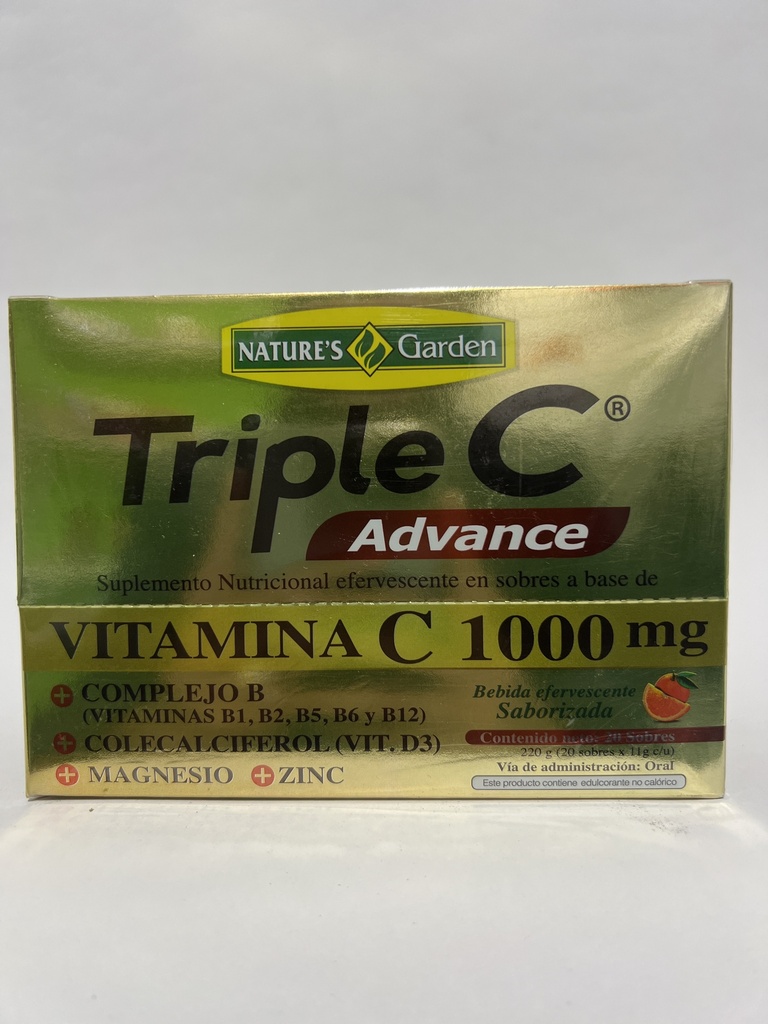 TRIPLE C ADVANCE 1000MG 20 SOBRES NATURES GARDEN | Importmas ...